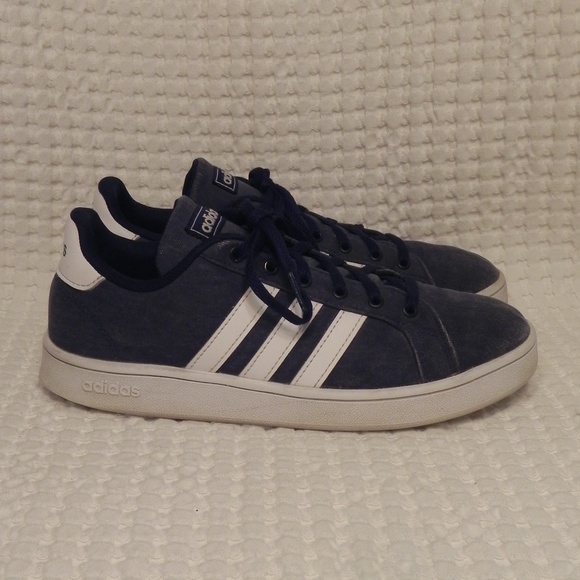 adidas | Shoes | Adidas Blue Canvas Casual Old School Sneakers Size 5 ...